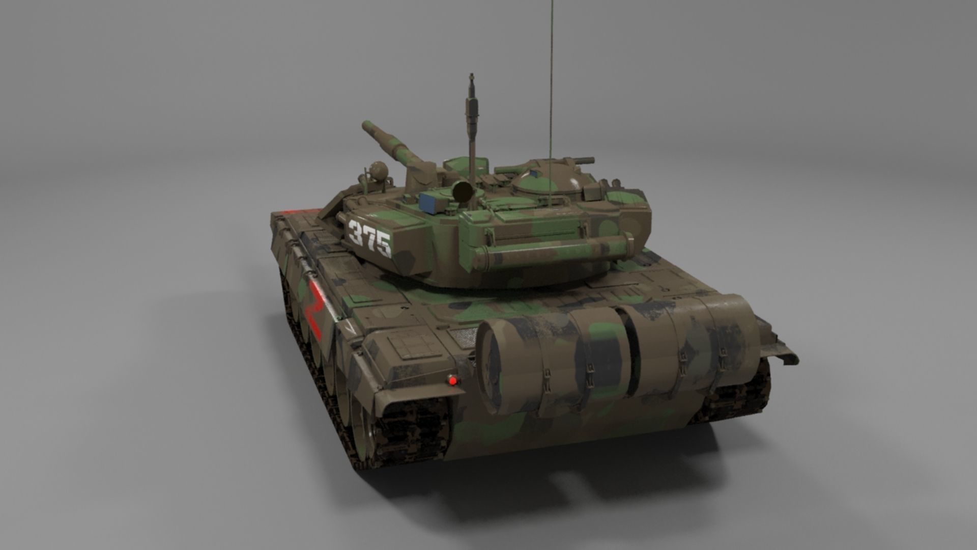 3D model Weathered Wagner PMC Camouflaged T90A Tank with Red Z Marking VR / AR / low-poly | CGTrader