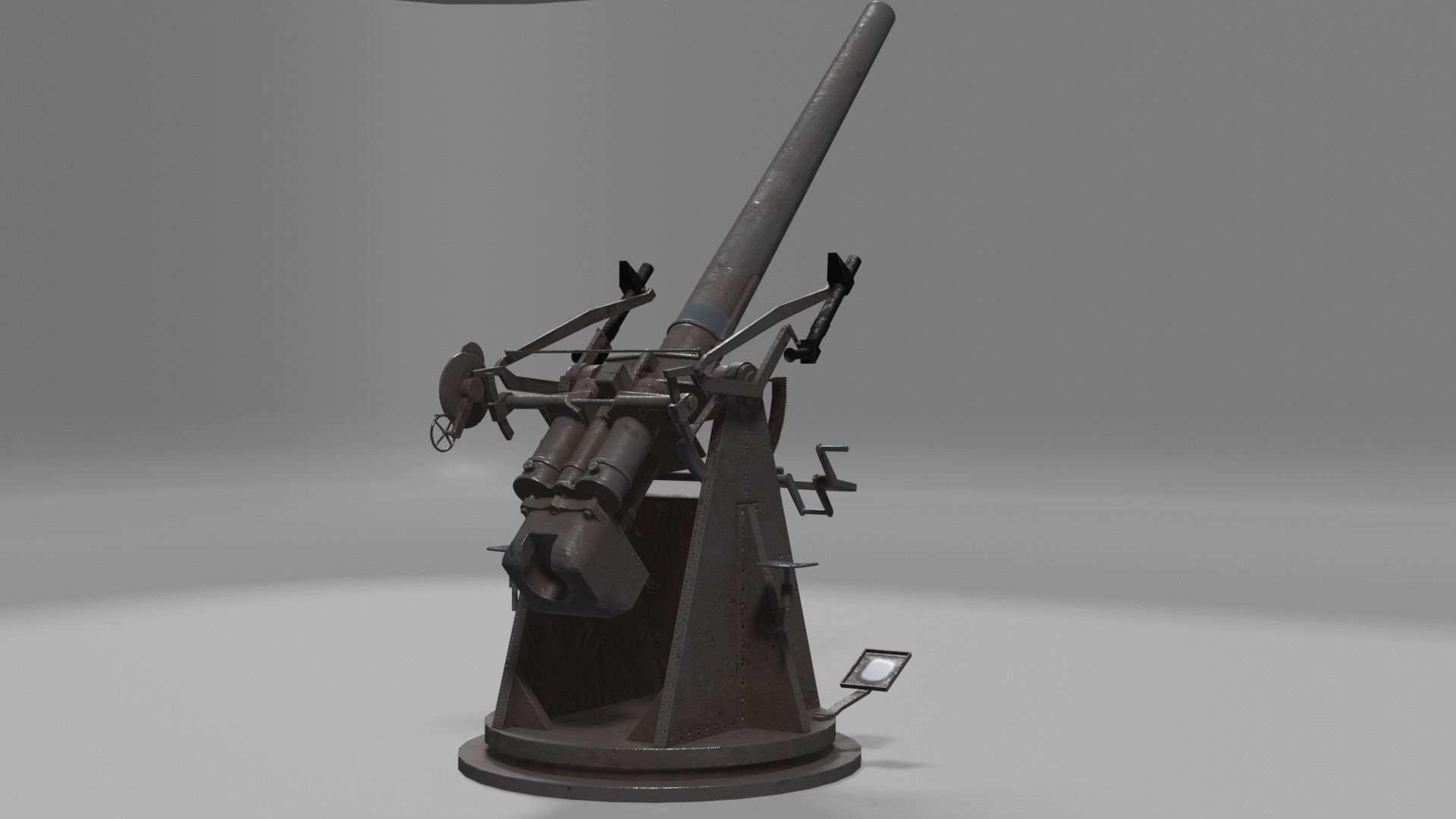 3D model QF 3 naval 3 inch gun low poly VR / AR / low-poly | CGTrader