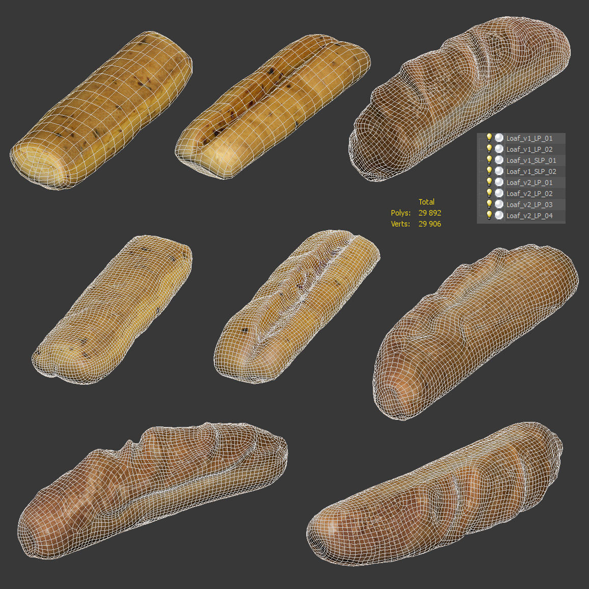 3D model Bakery Products Set VR / AR / low-poly | CGTrader
