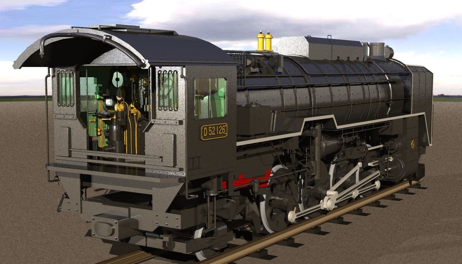D52 steam locomotive ww2 3D model | CGTrader