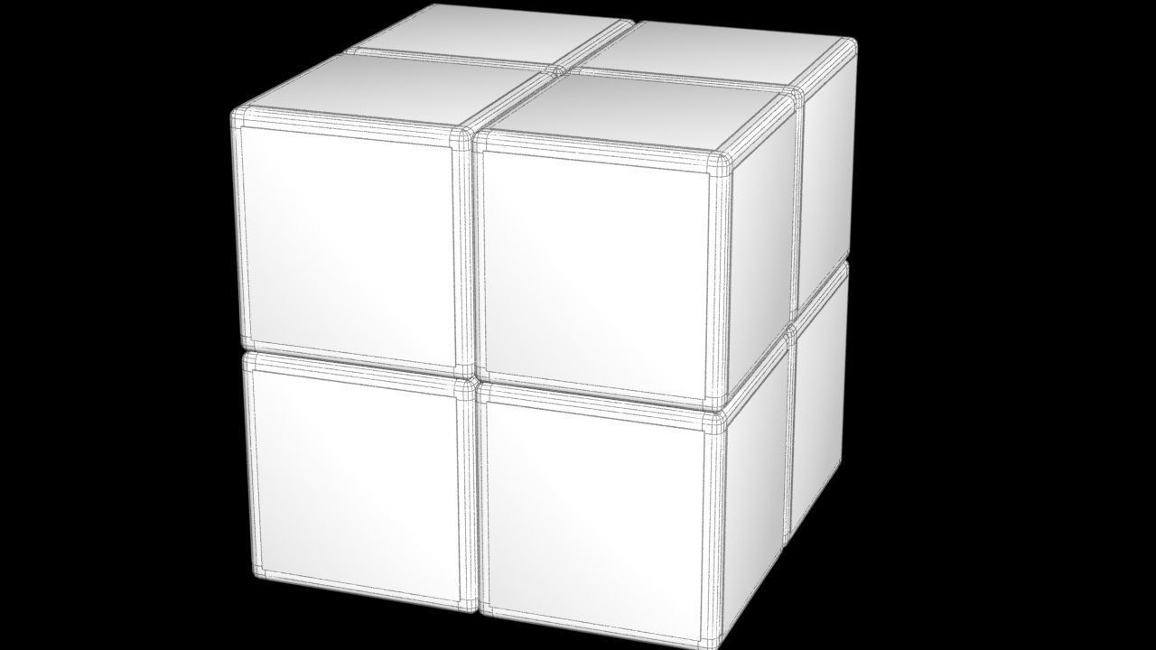 2x2 Scrambled Rubiks Cube 3D model | CGTrader