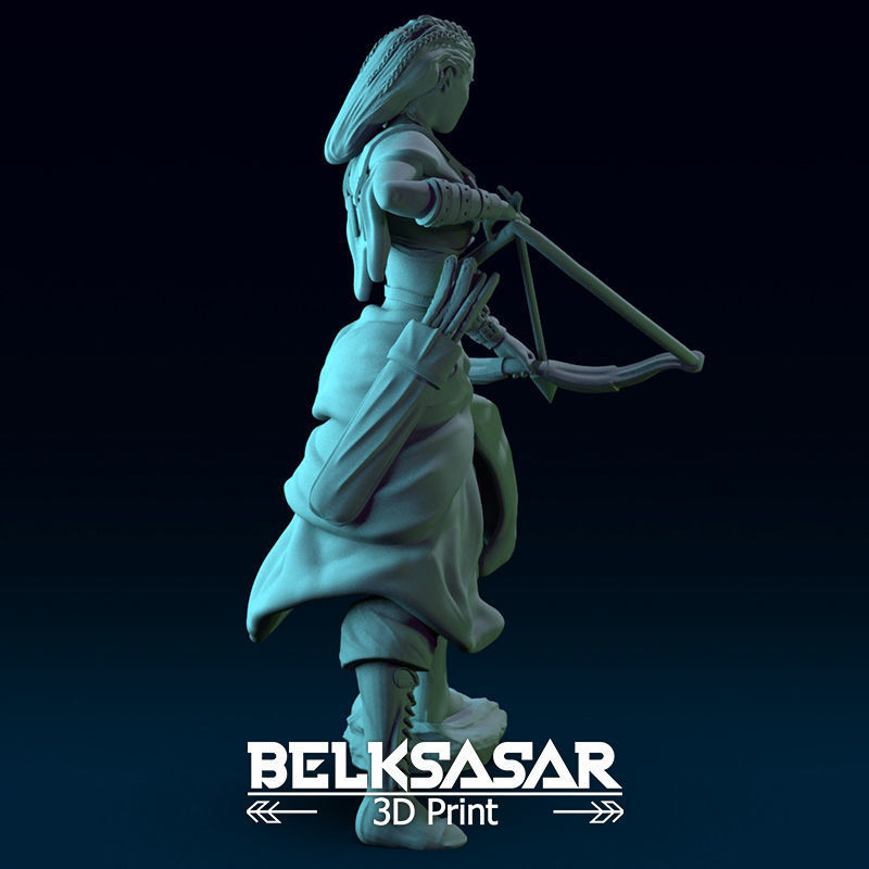 Fantasy Female Hunter 3D model 3D printable | CGTrader