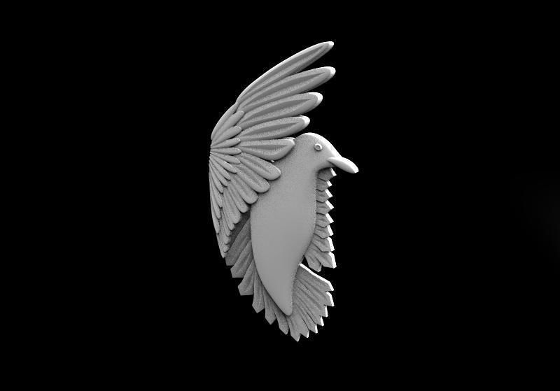 Bird bas-relief 3D model 3D printable | CGTrader