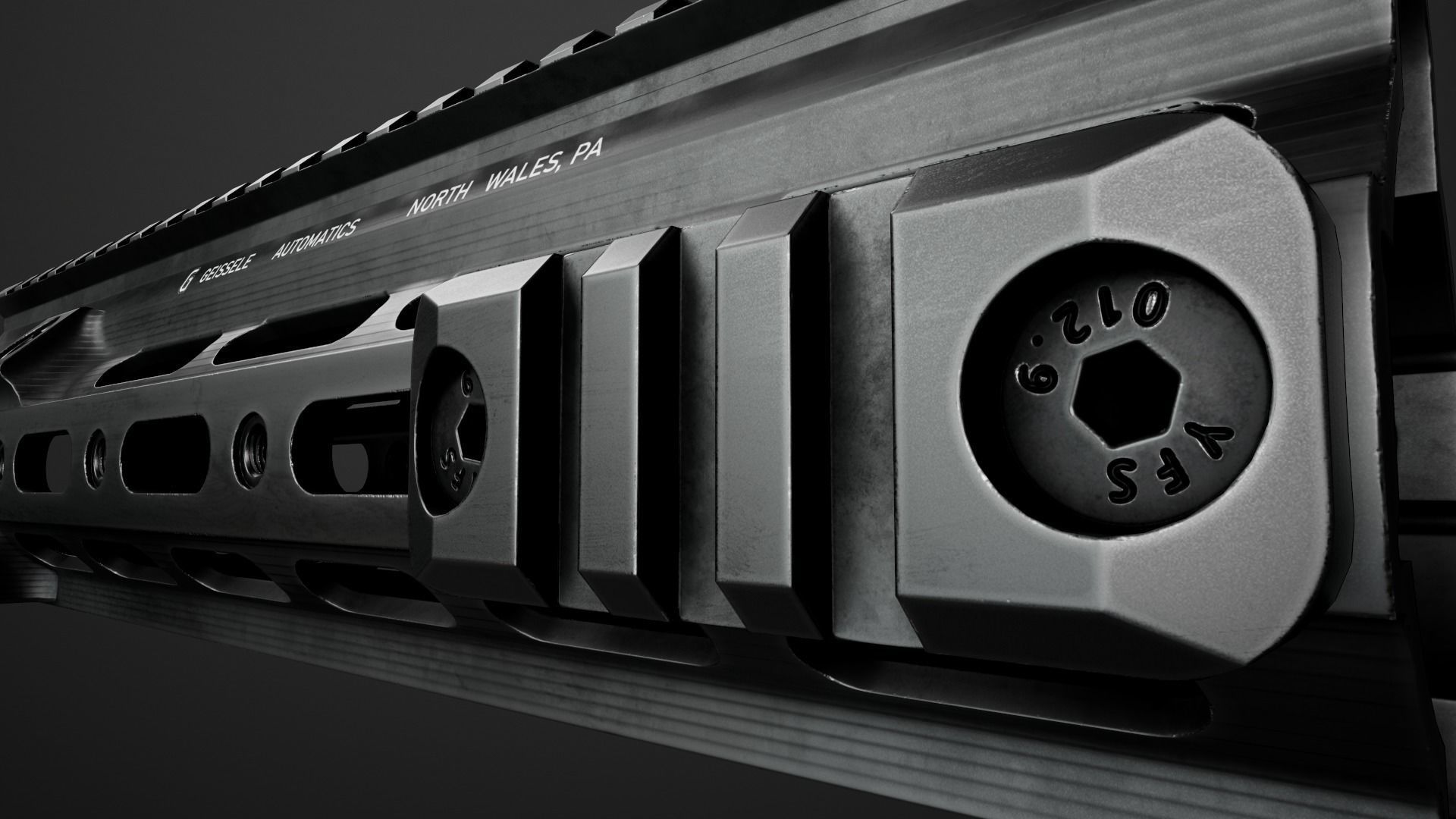 3D model Geissele Super Modular Rail HK416 Handguard VR / AR / low-poly ...