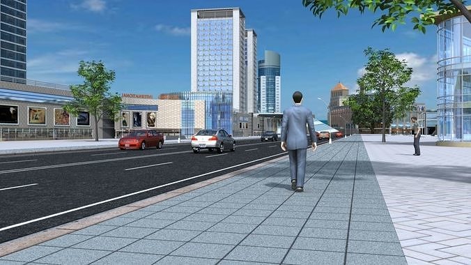 City Street 3D model animated | CGTrader