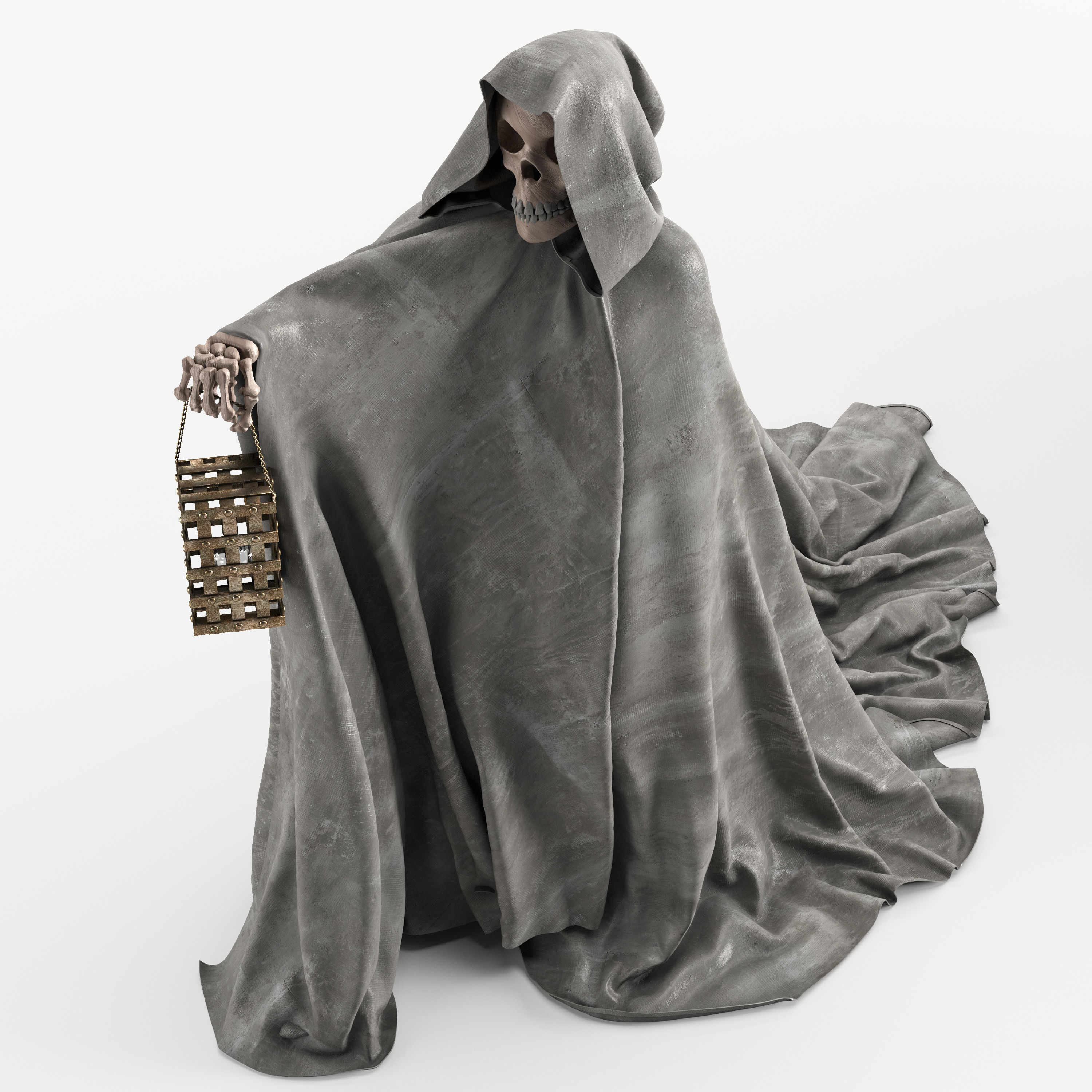 Statue Of A Skeleton In A Cloak 3D model | CGTrader