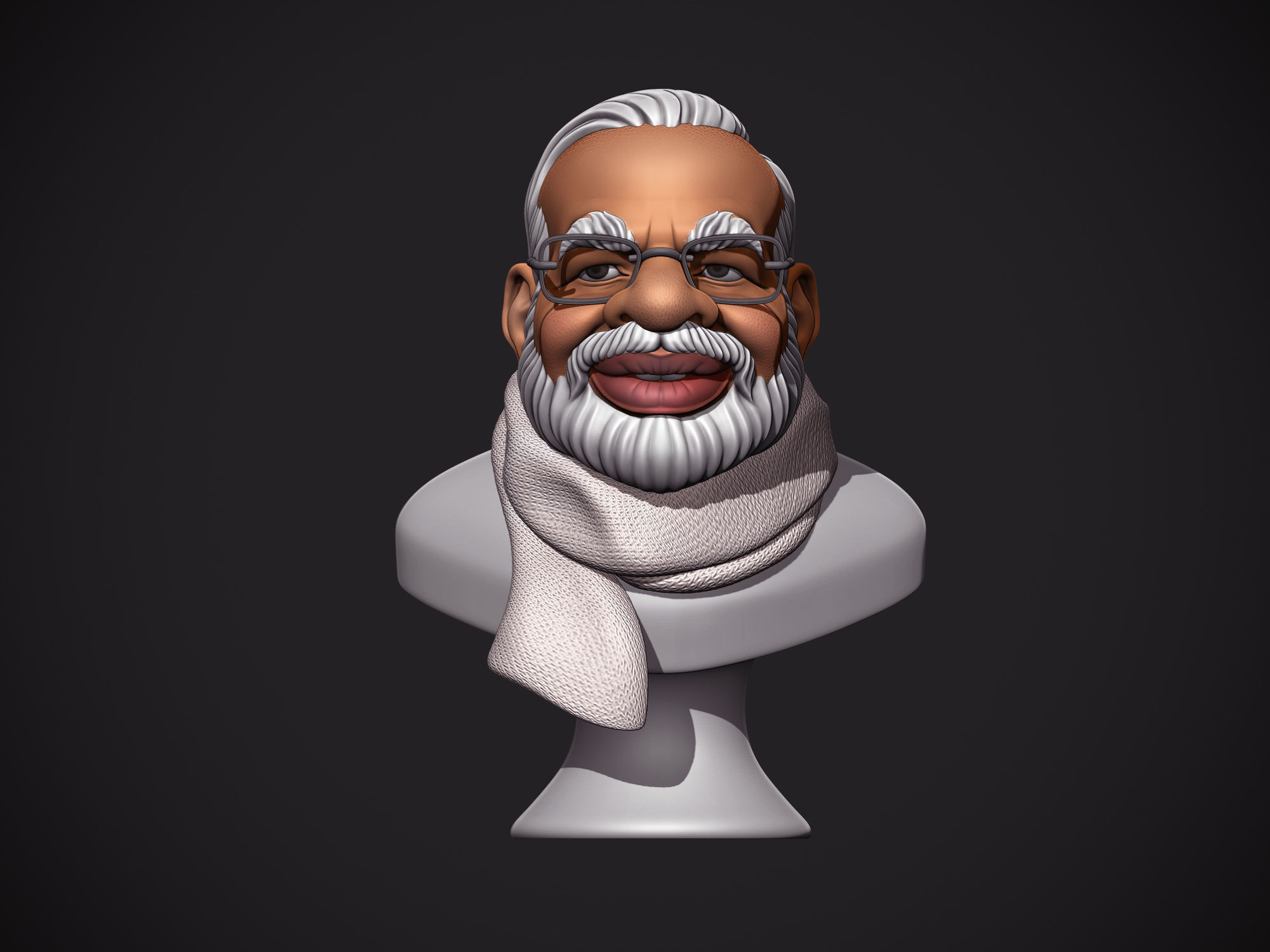 PM Modi Cartoon Bust 3D model 3D printable | CGTrader