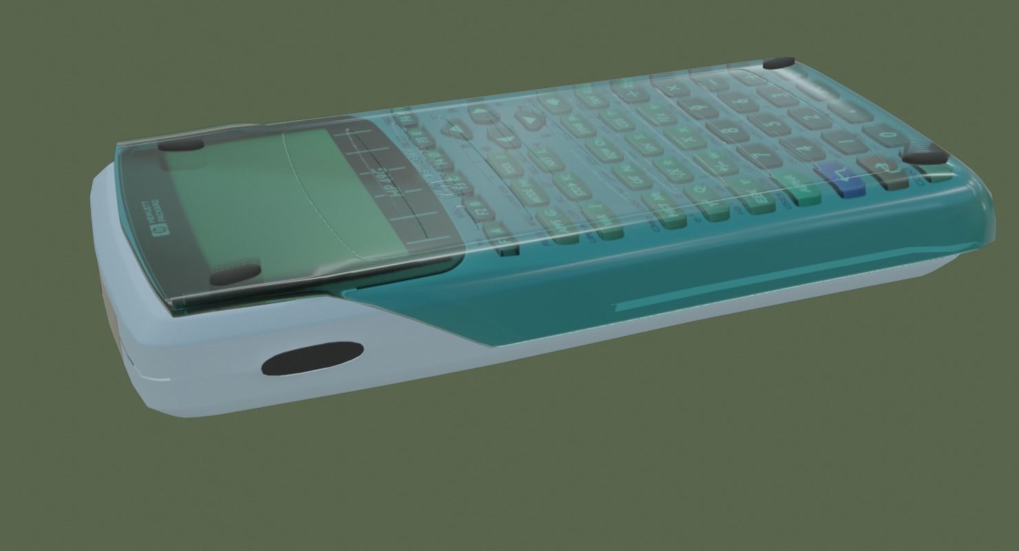 HP49G calculator and cover on different objects in some formats 3D ...