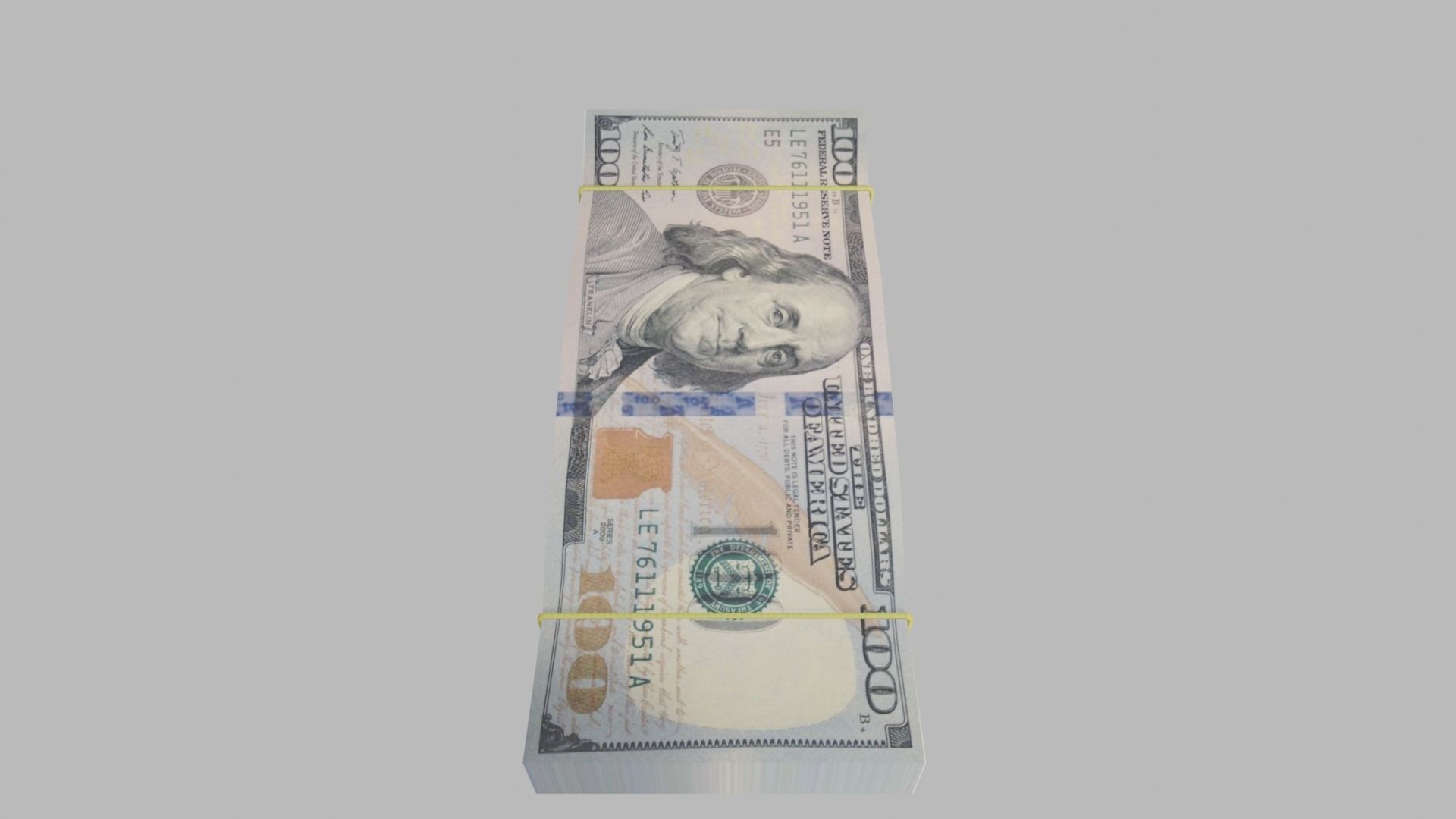 3D model 100 Dollar Bill Stack VR / AR / low-poly | CGTrader