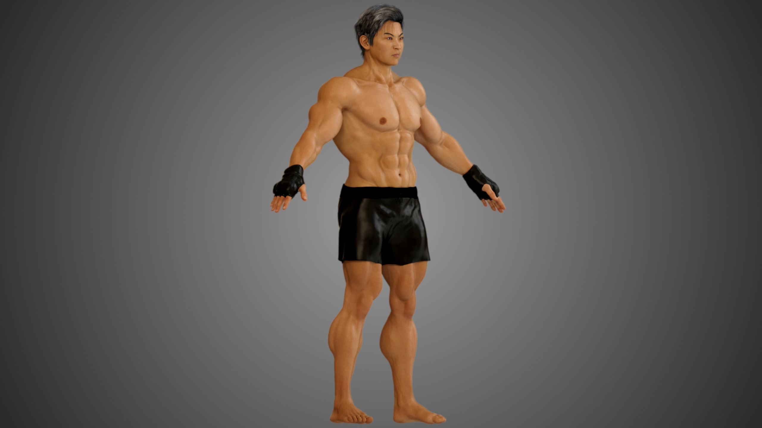 Male Asian BOX - MMA Fighter 3D model animated | CGTrader