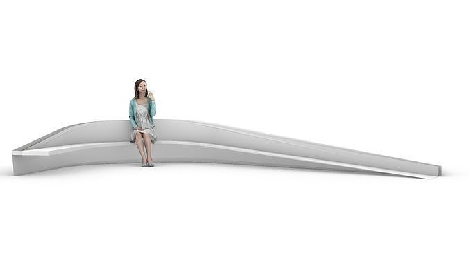 organic bench 3D model | CGTrader