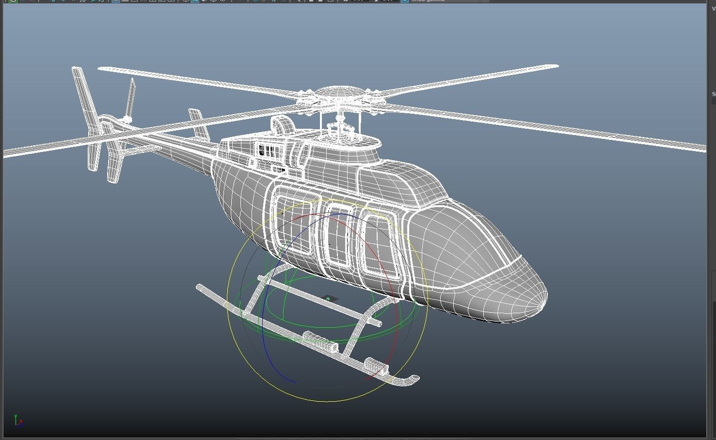 Helicopter - Bell Chopper - Exterior and Interior 3D model animated ...