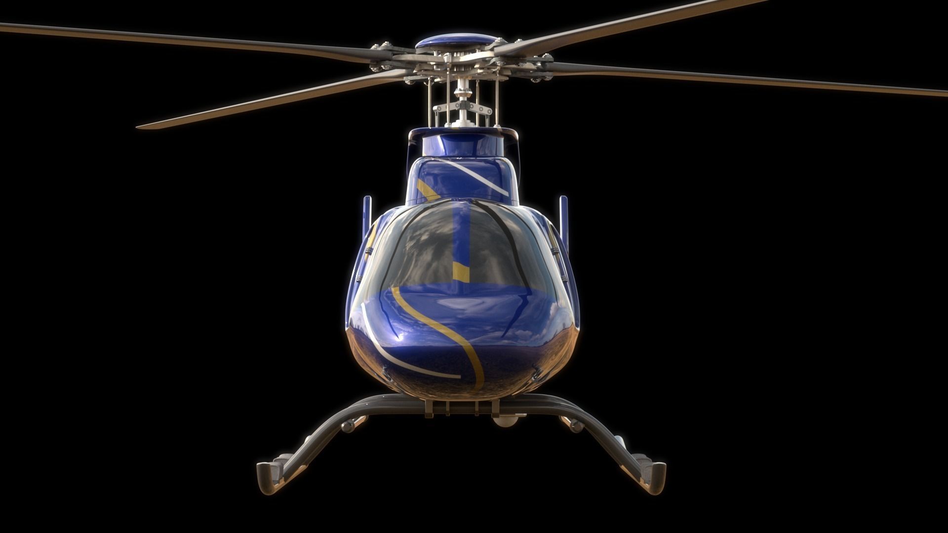 Helicopter - Bell Chopper - Exterior and Interior 3D model animated ...