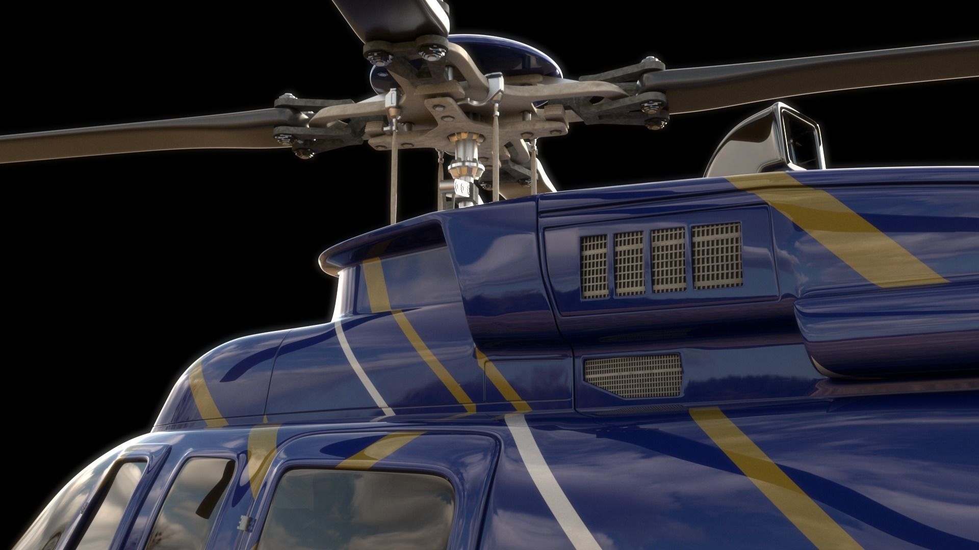 Helicopter - Bell Chopper - Exterior and Interior 3D model animated ...