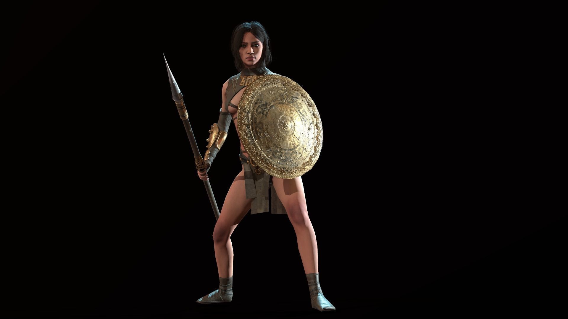 3D model Defender Girl VR / AR / low-poly rigged animated | CGTrader