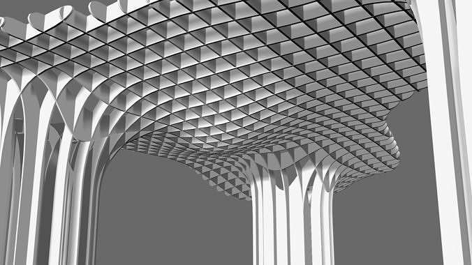 waffle architecture 3D model | CGTrader