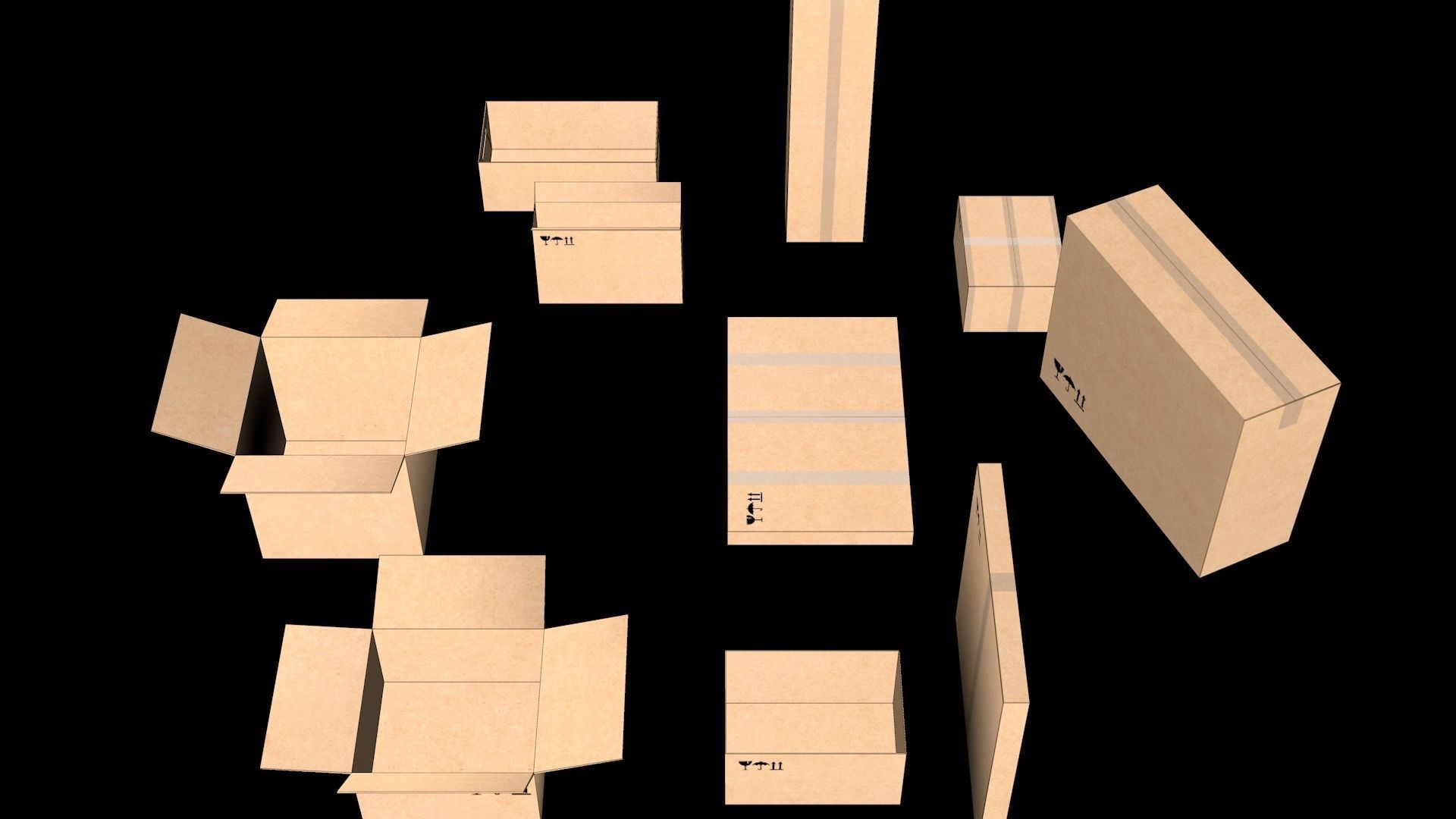 3D model 10 different Boxes VR / AR / low-poly | CGTrader