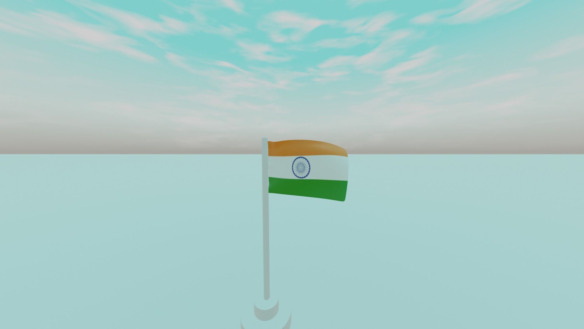 flag post animation 3D model animated | CGTrader