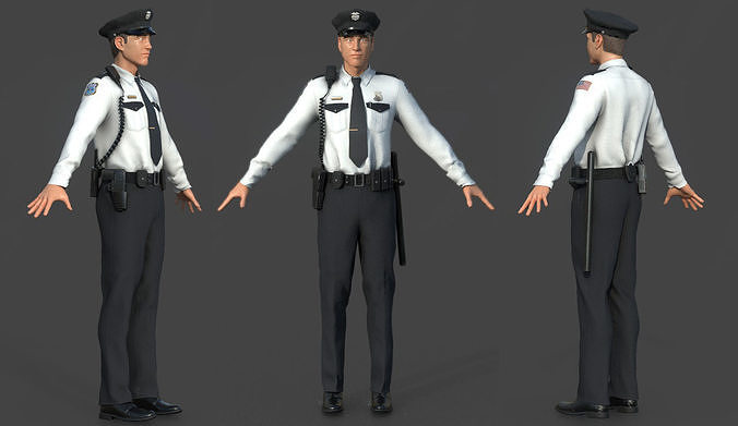 POLICE OFFICER white 3D model | CGTrader