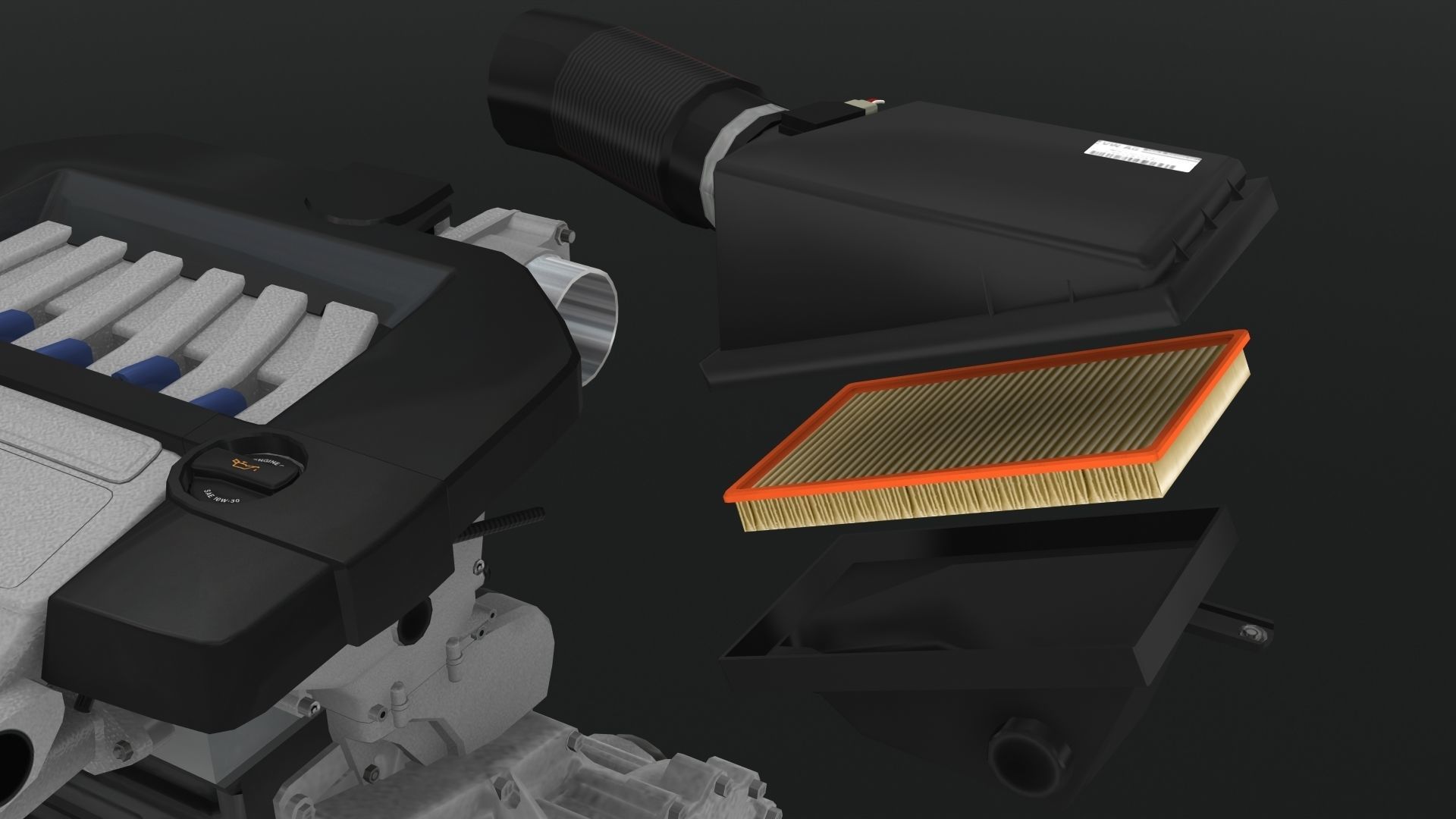 3D model Volkswagen Golf R32 VR6 24v engine VR / AR / low-poly | CGTrader