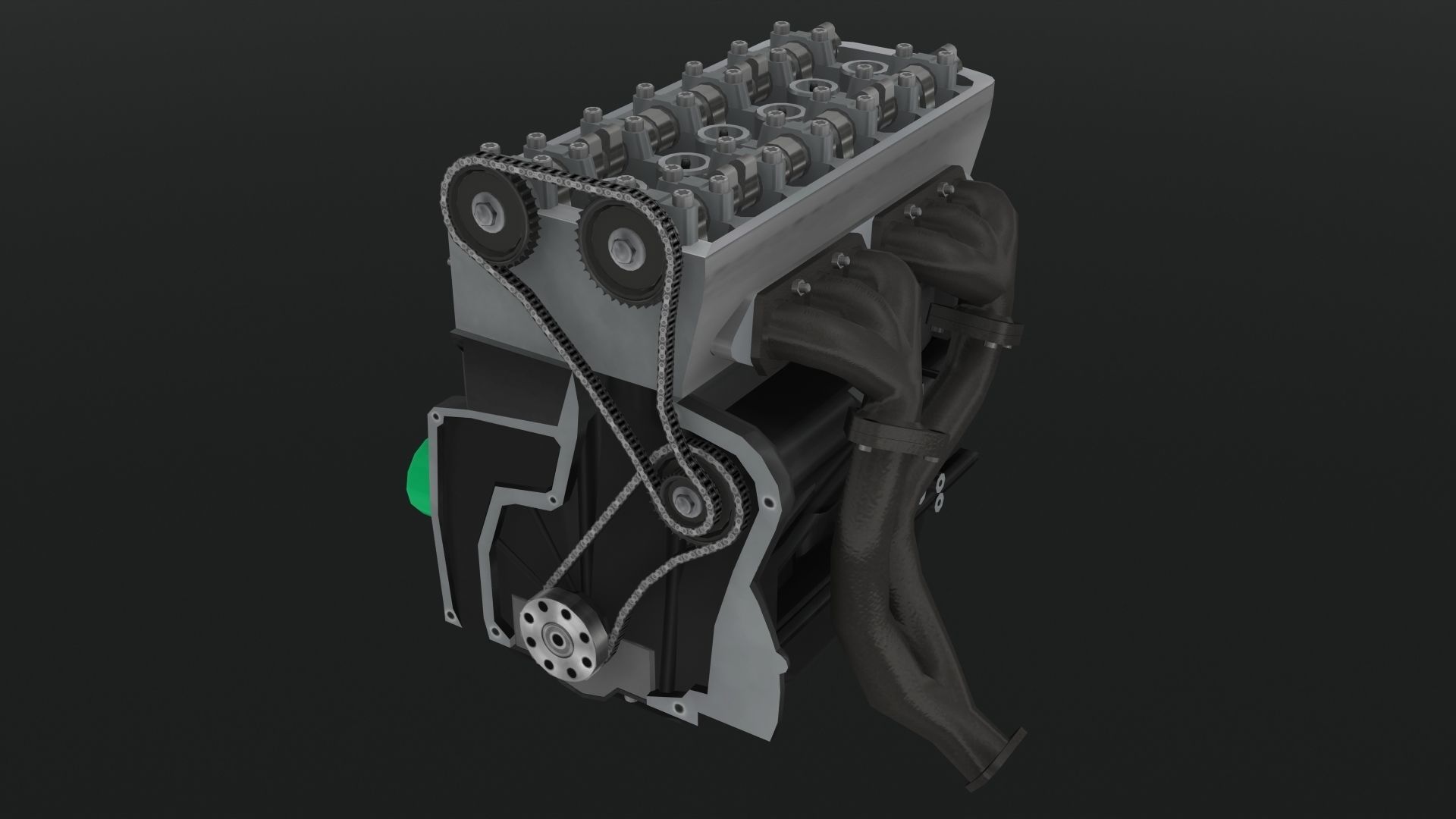 3D model Volkswagen Golf R32 VR6 24v engine VR / AR / low-poly | CGTrader