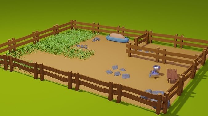 3D model Cow Farm VR / AR / low-poly | CGTrader