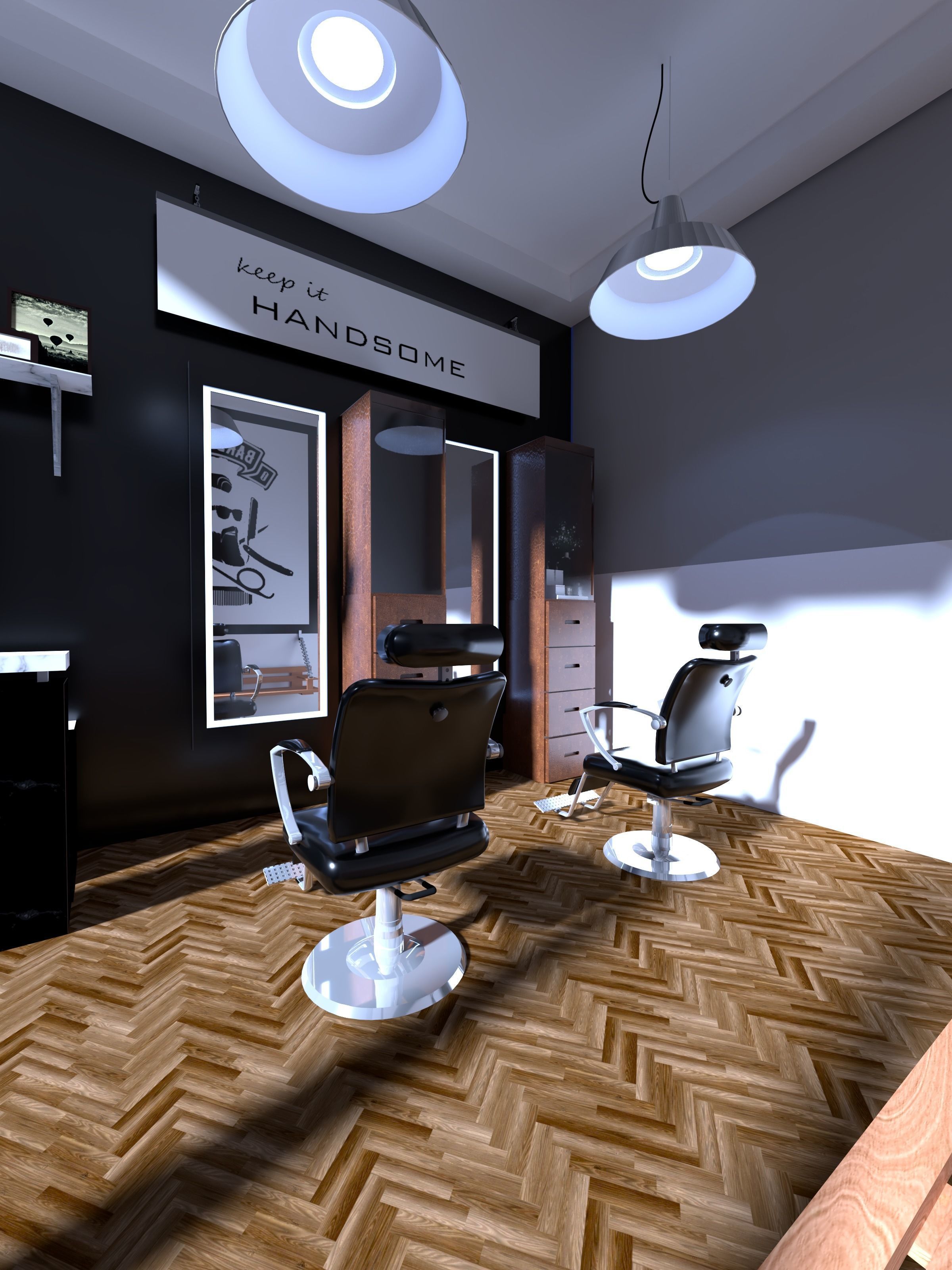 barber shop 3D model | CGTrader