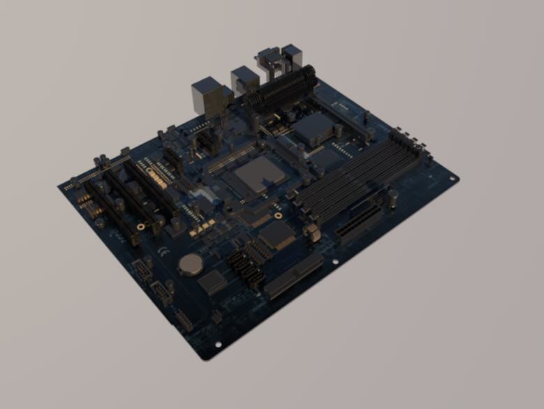 Motherbroad computer motherboard 3D model | CGTrader