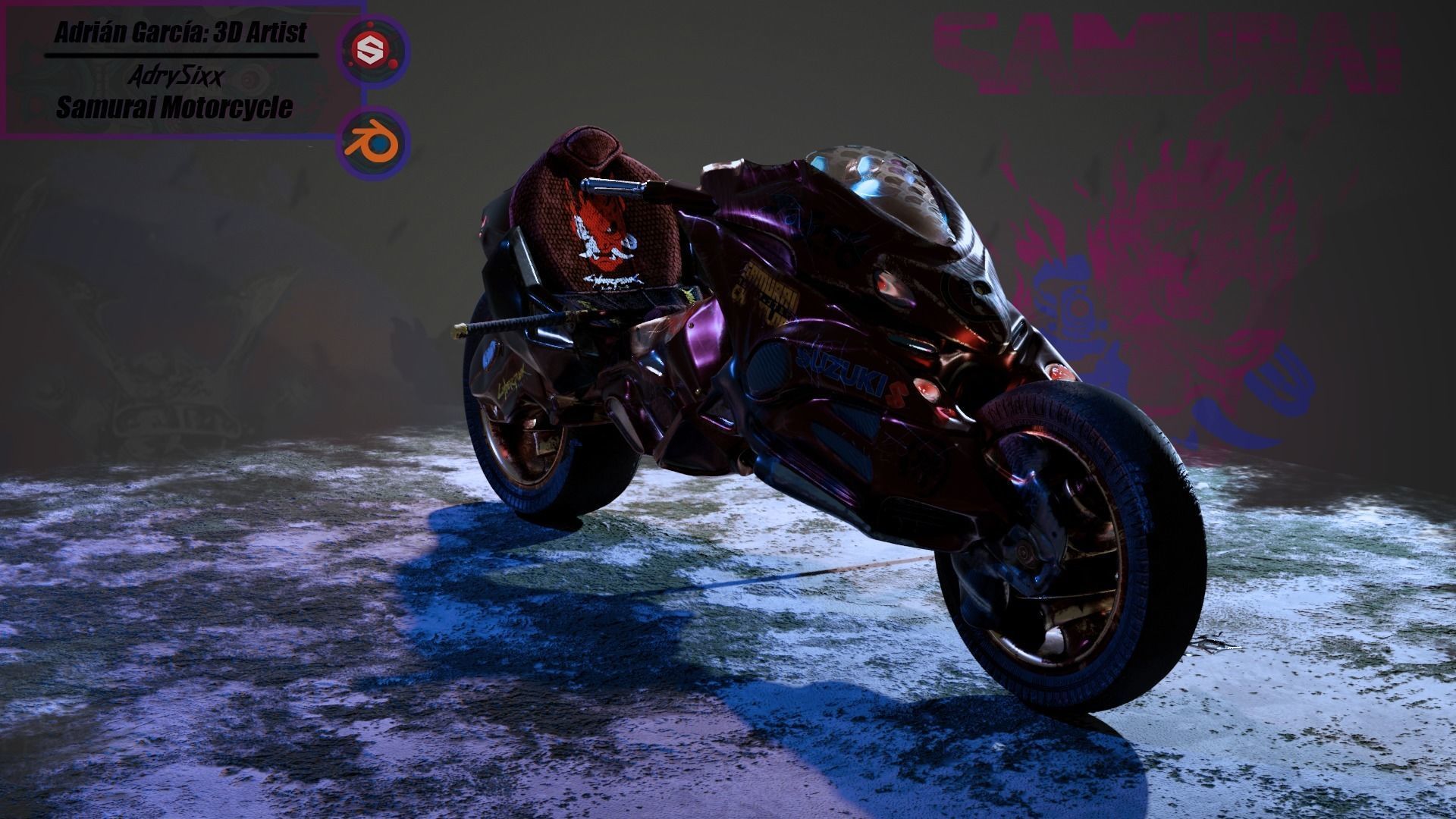 Samurai-Motorcycle 3D model | CGTrader