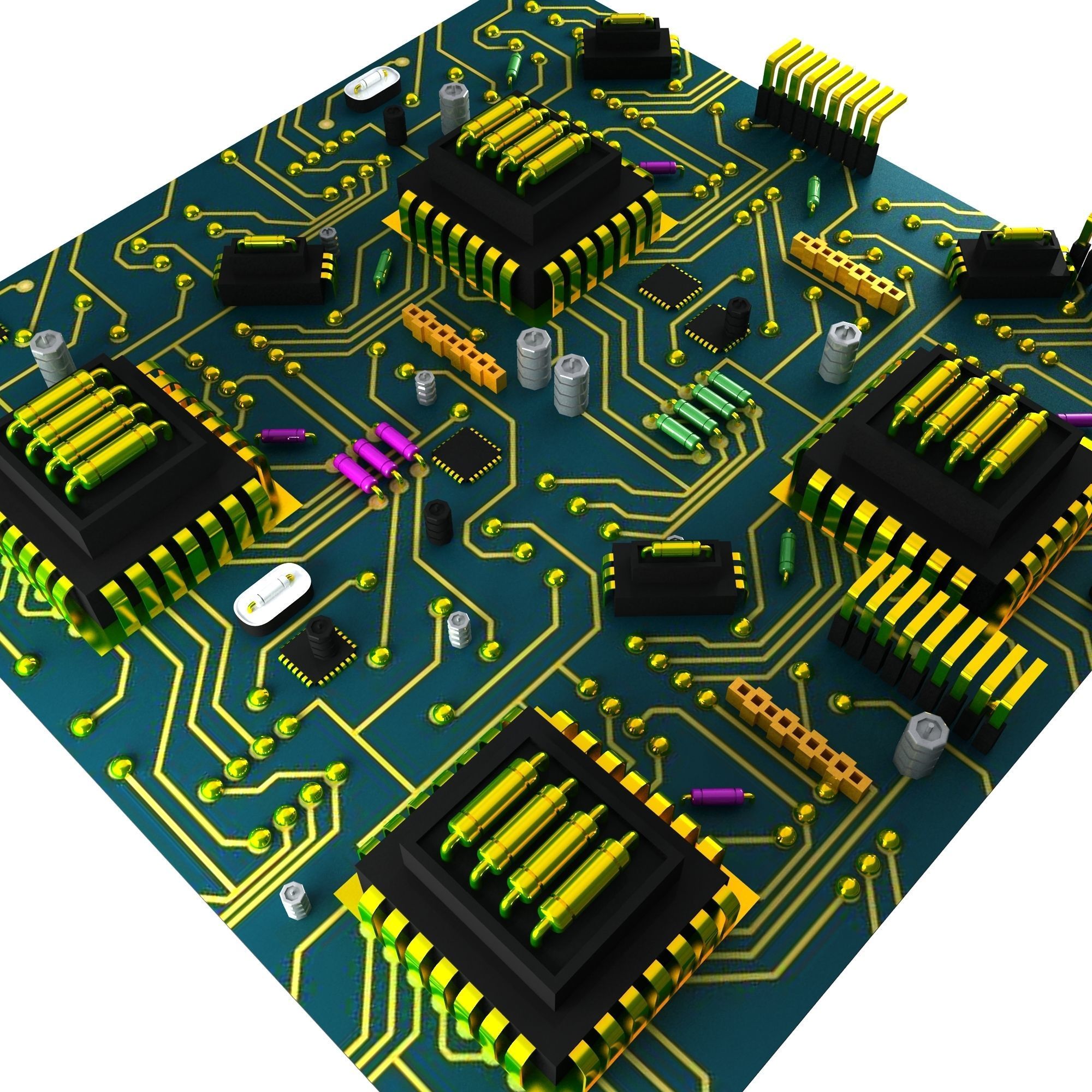 HD Circuit Board City 3D model | CGTrader