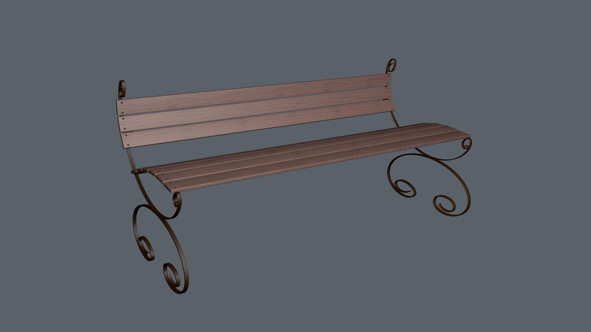 3D model Classic Vintage Russian style wooden bench with two 8k ...