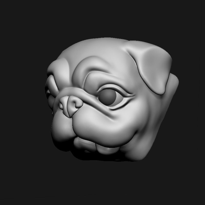 Pug Head Keycap 3D model 3D printable | CGTrader