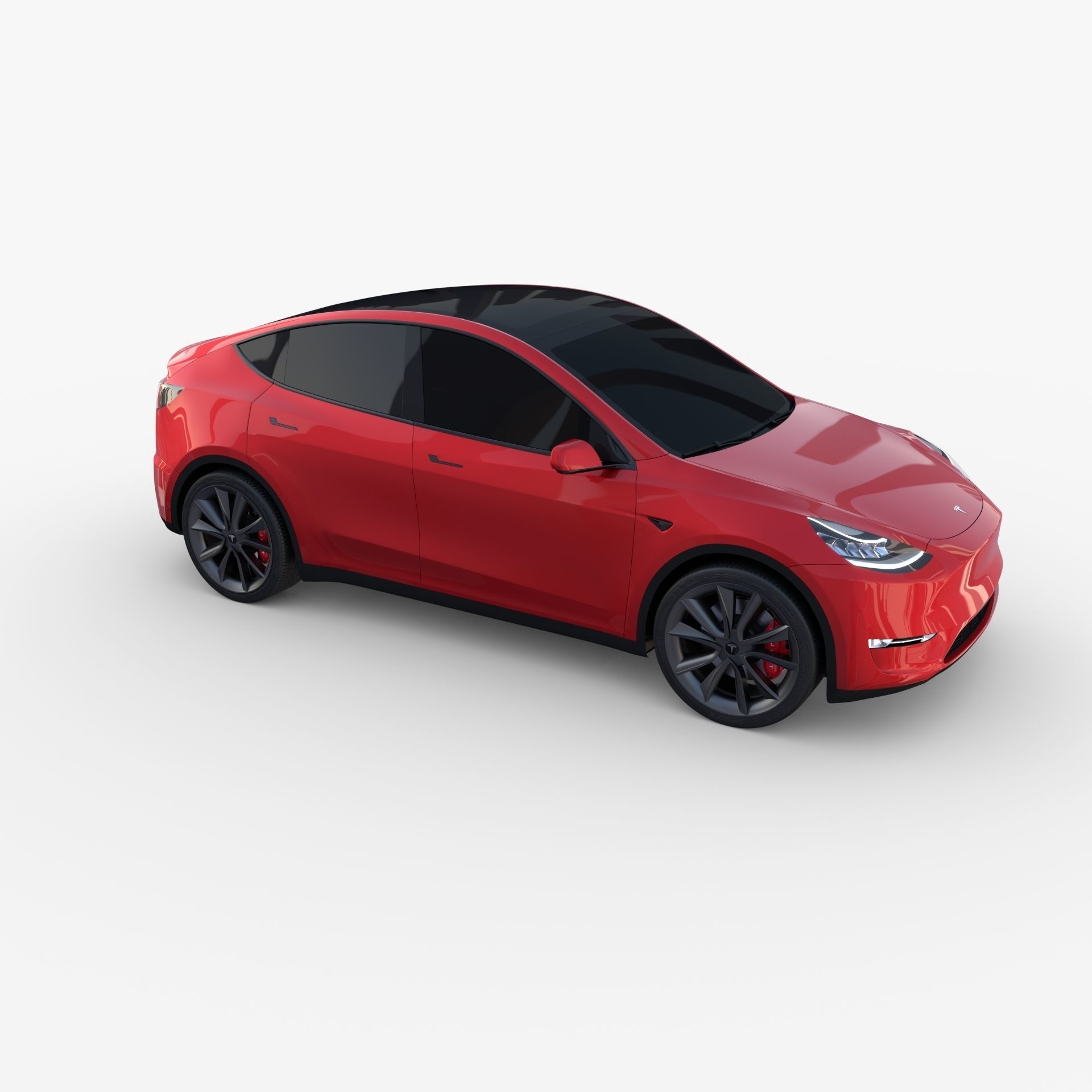 Tesla Model Y Red 3D model | CGTrader