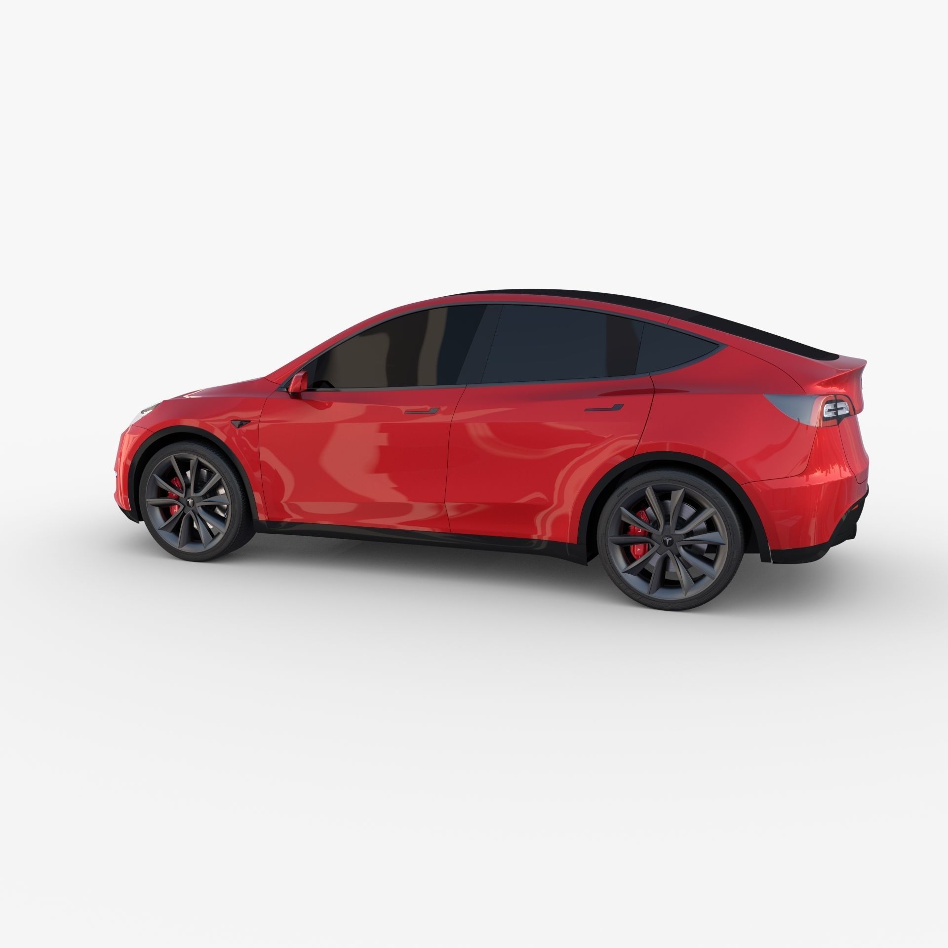 Tesla Model Y Red 3D model | CGTrader