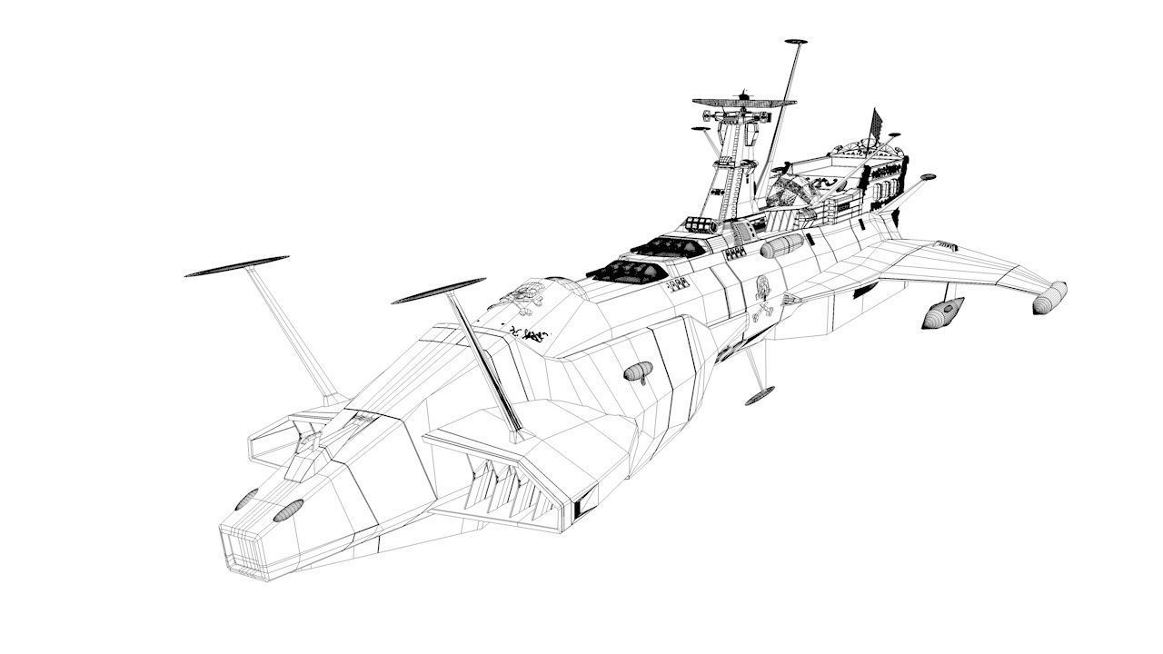 Arcadia Captain Harlock Spaceship 3D model | CGTrader