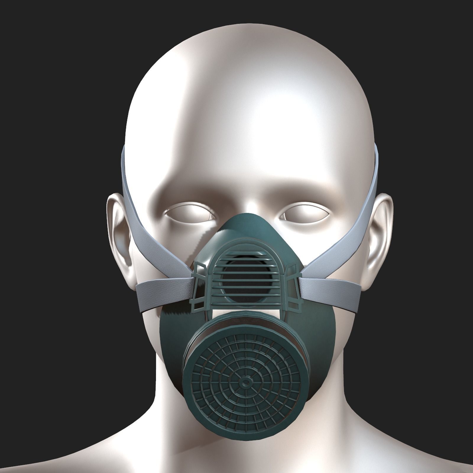 3D model Gas mask respirator plastic futuristic scifi VR / AR / low ...