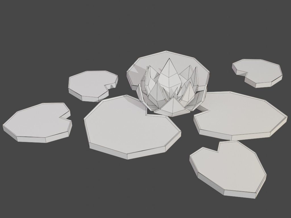 Low poly water lilies free VR / AR / low-poly 3D model | CGTrader