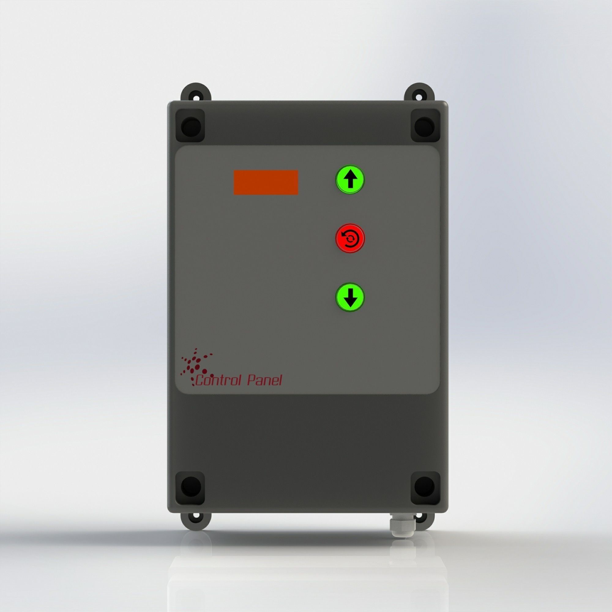 3 Push Button Control Box 3D model | CGTrader