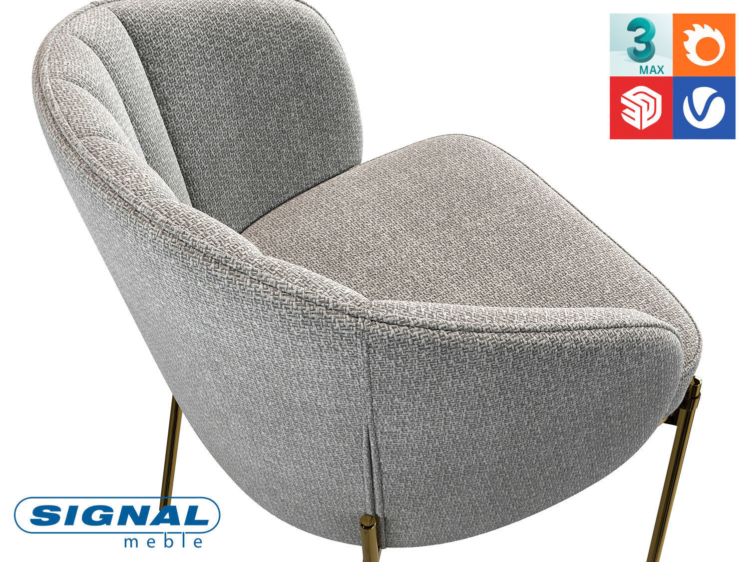 Chair Signal Prado Gray 3D model | CGTrader