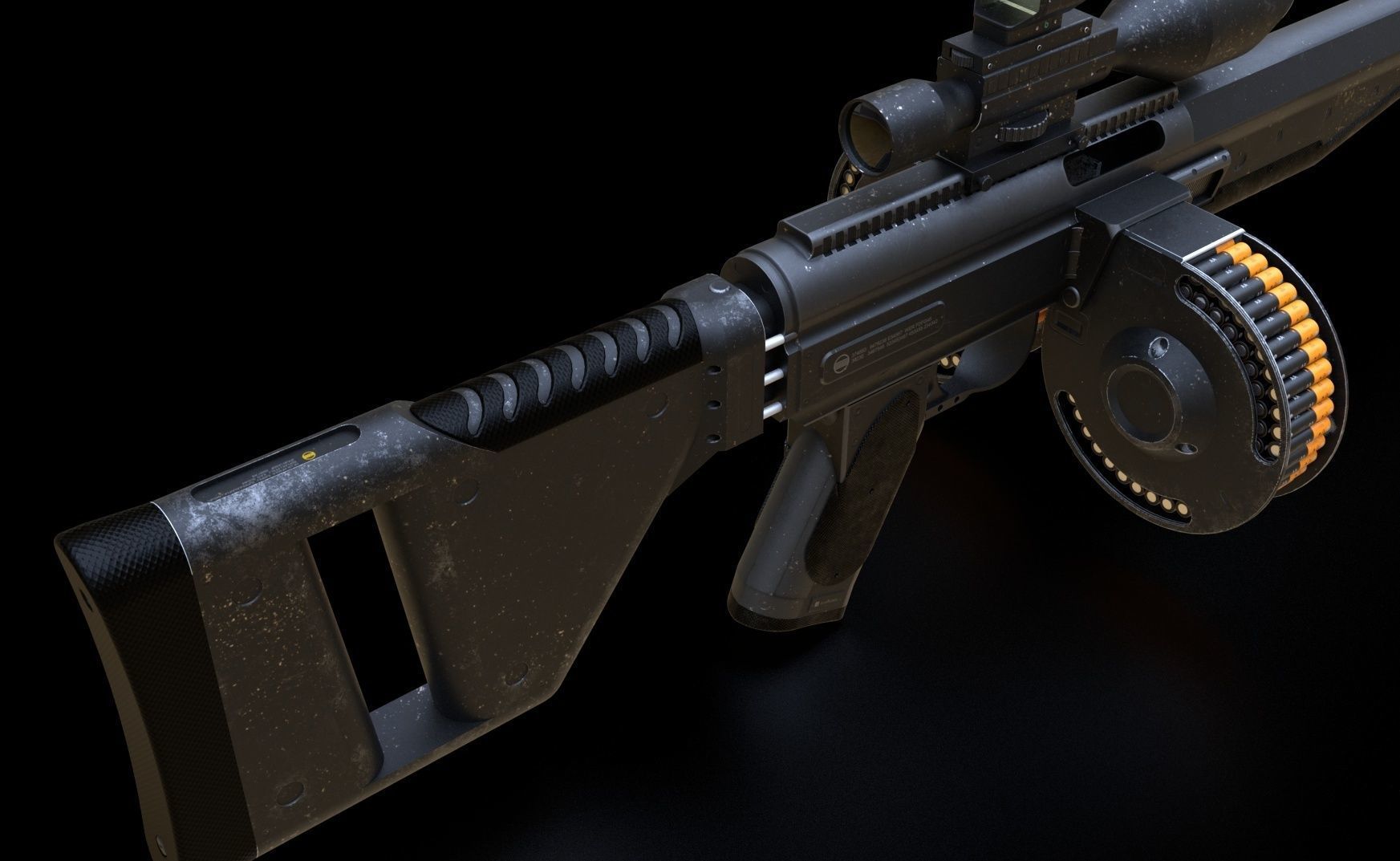 3D model futuristic weapon plasma rifle AA standard VR / AR / low-poly ...