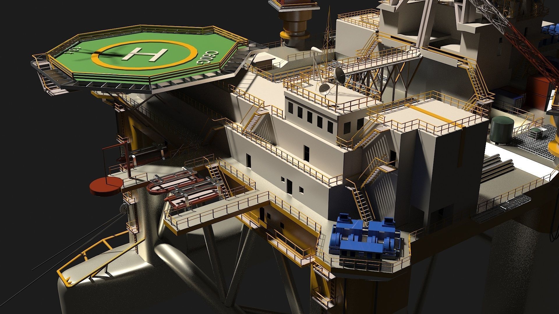 TransOcean Legend Oil Platform 3D model | CGTrader