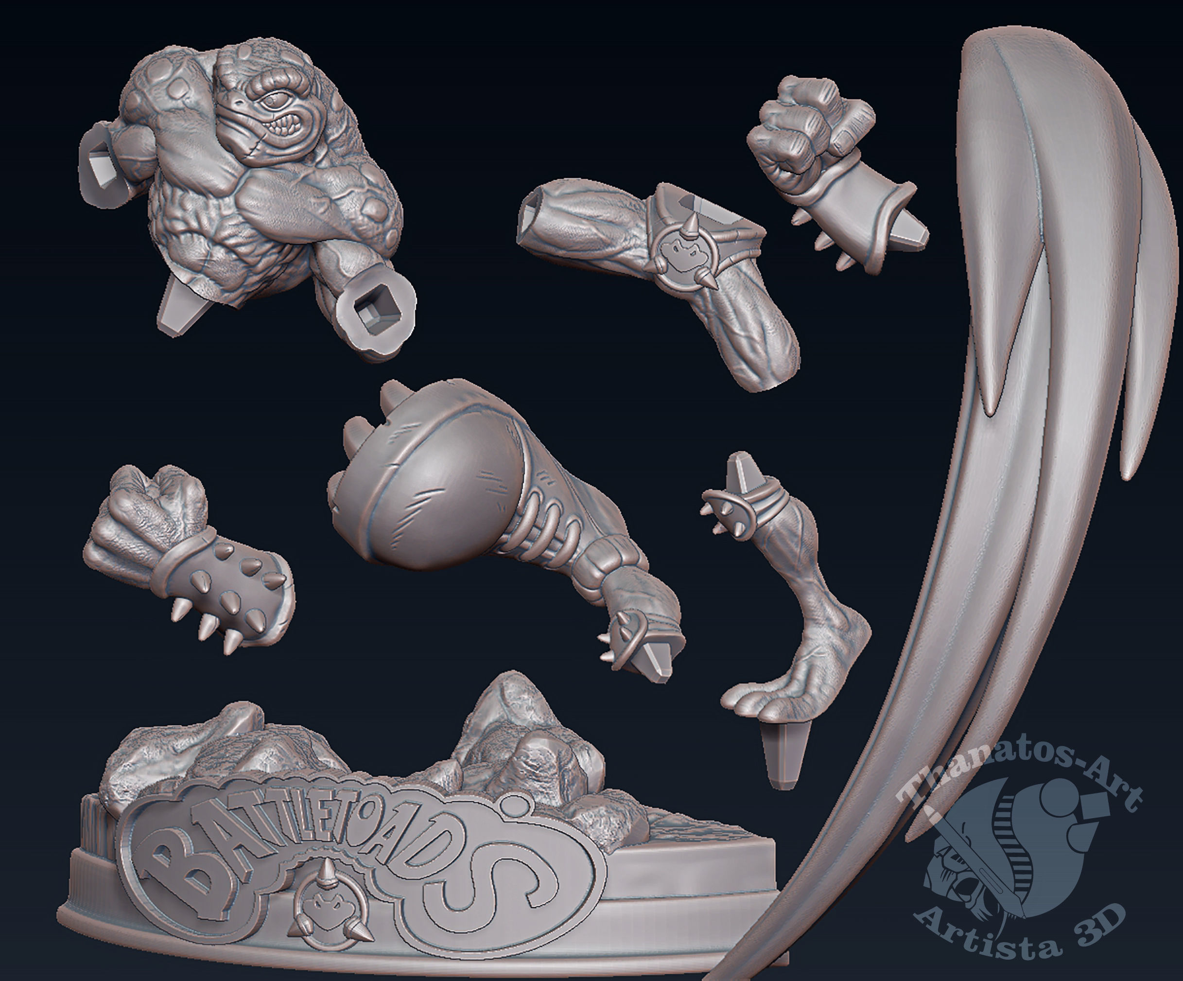 Battletoads Pimple Fan Art 3D model 3D printable | CGTrader