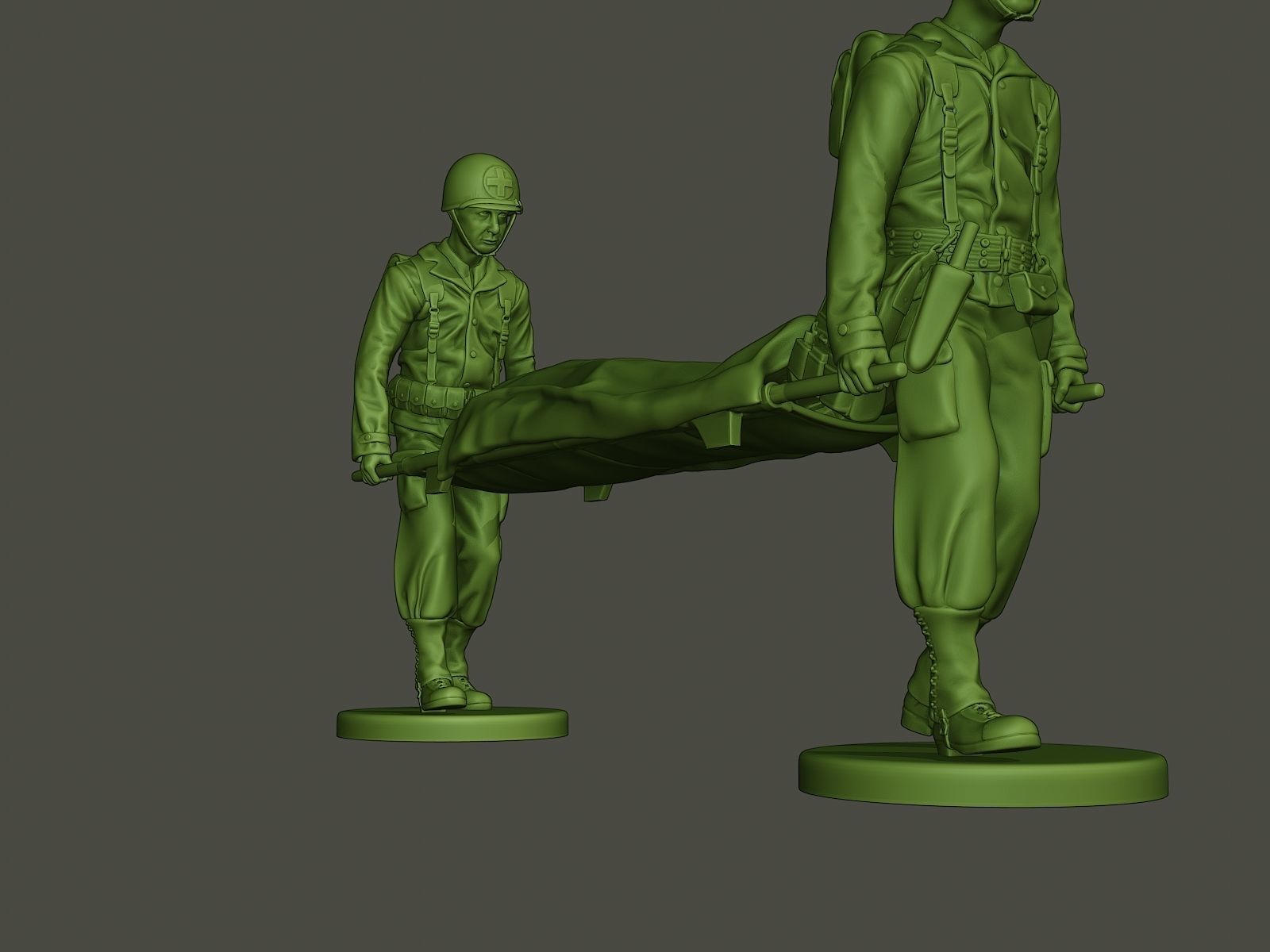 American soldiers ww2 carring stretcher A8 3D model 3D printable | CGTrader