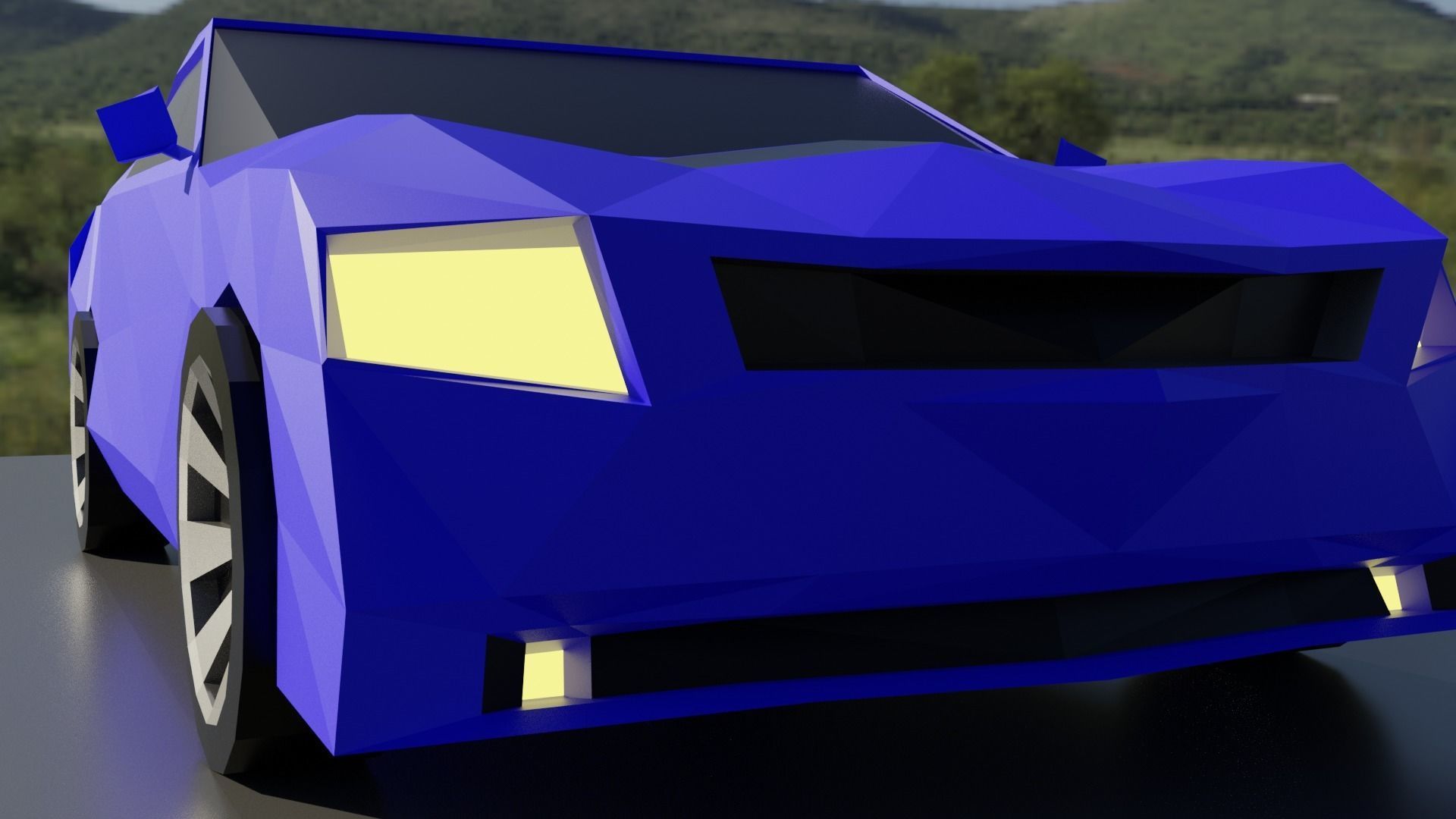 Low Poly Muscle Car 3D model | CGTrader