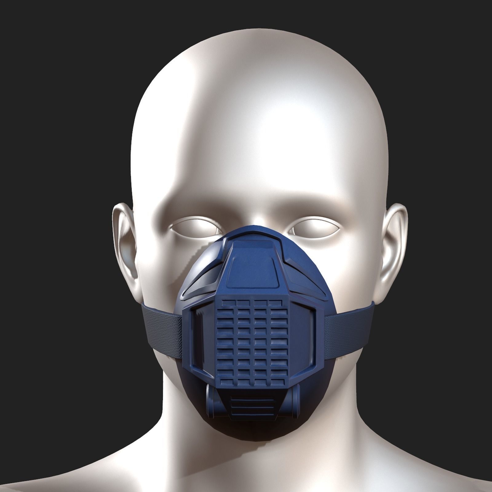 3D model Gas mask respirator blue plastic VR / AR / low-poly | CGTrader