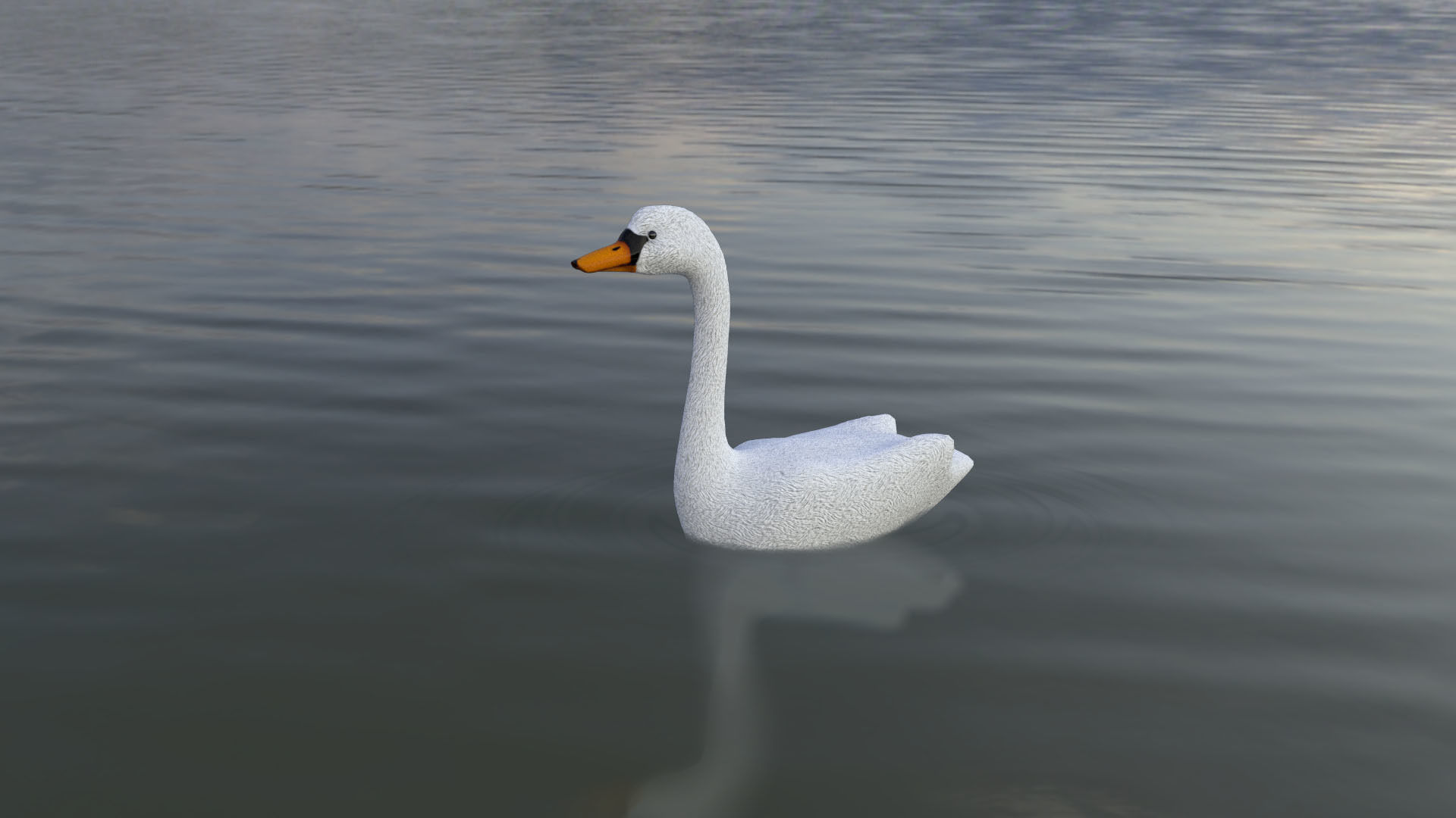3D model Swan Rigged and low poly VR / AR / low-poly OBJ 3DS FBX BLEND
