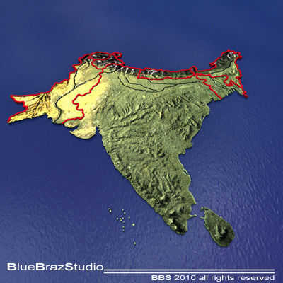 INDIA map of 3D model | CGTrader
