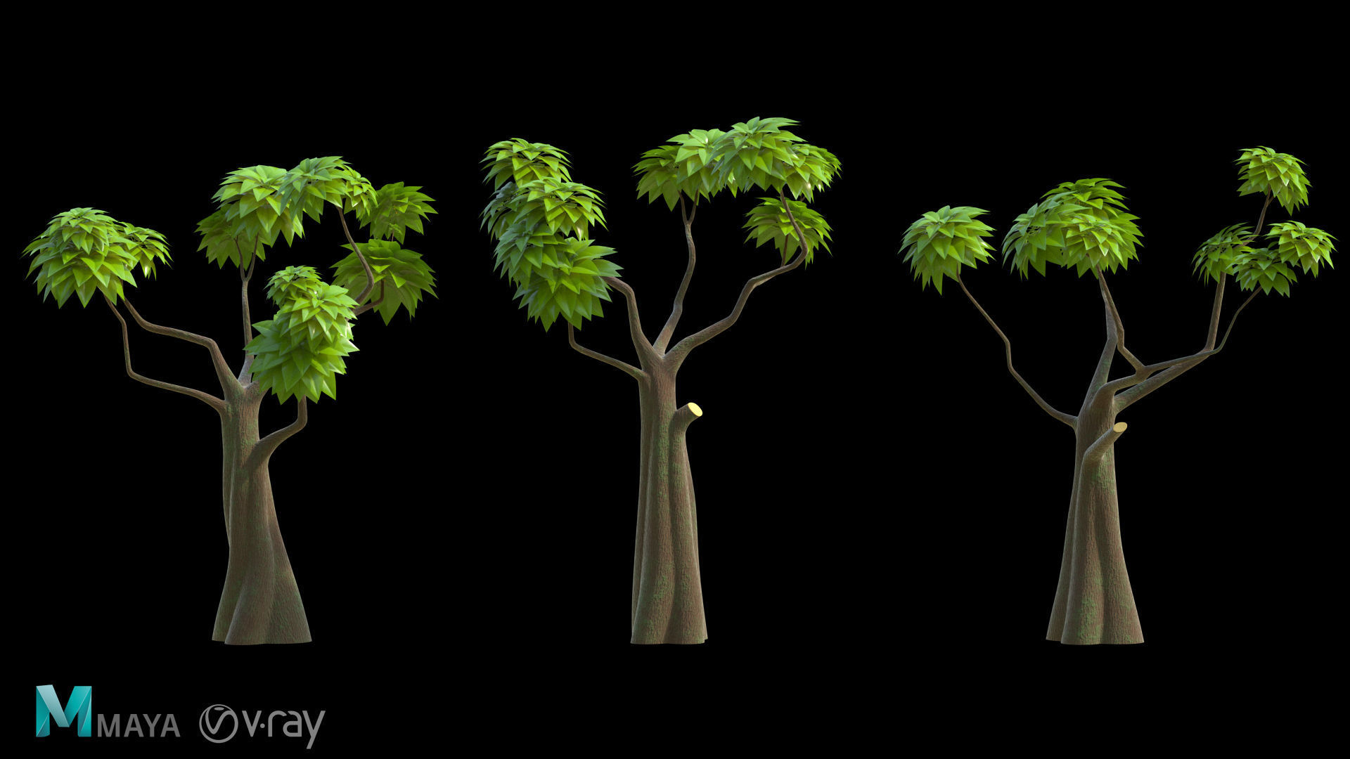 Cartoon jungle tree 3D model | CGTrader