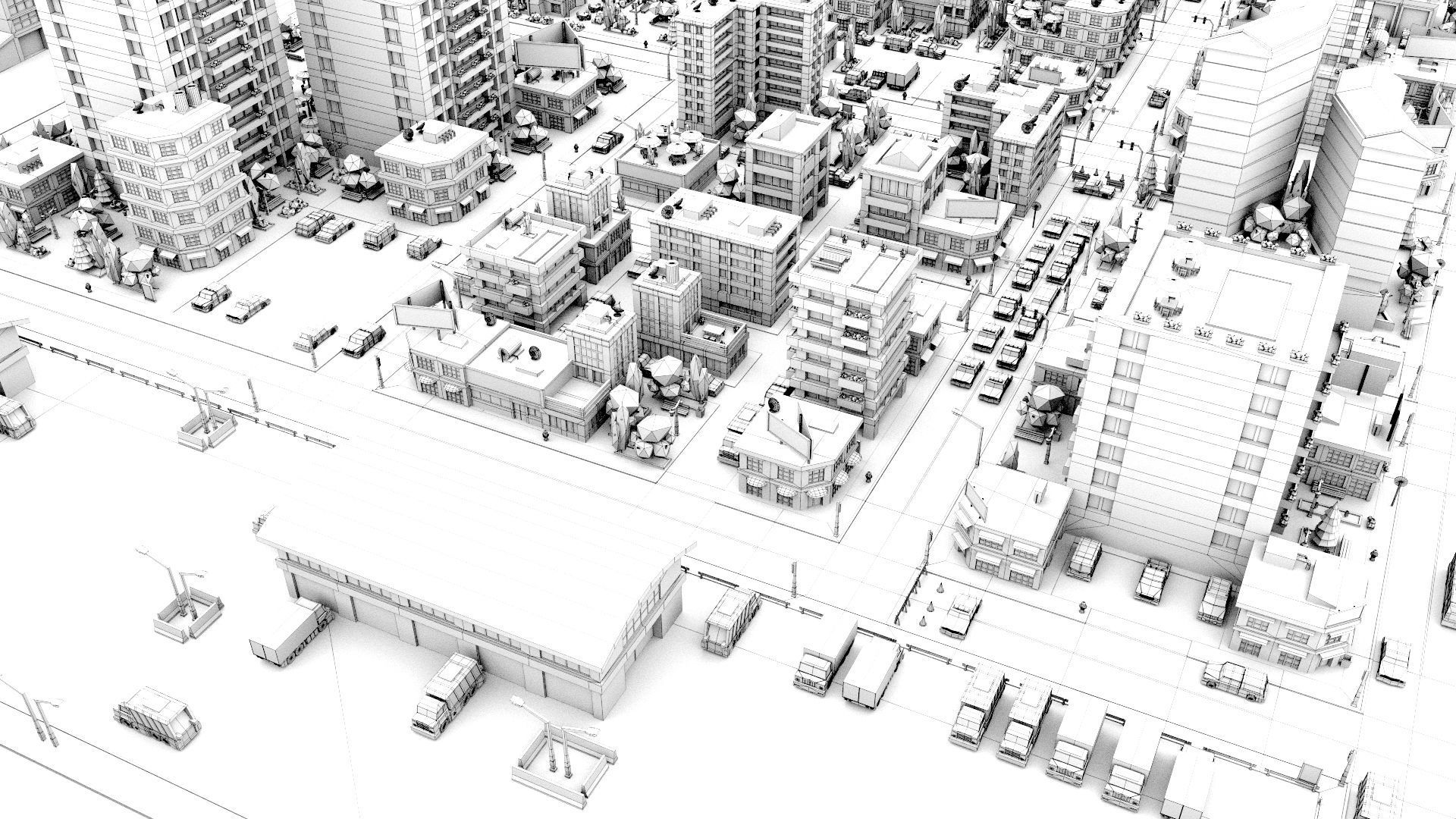 3D model Simple city VR / AR / low-poly | CGTrader