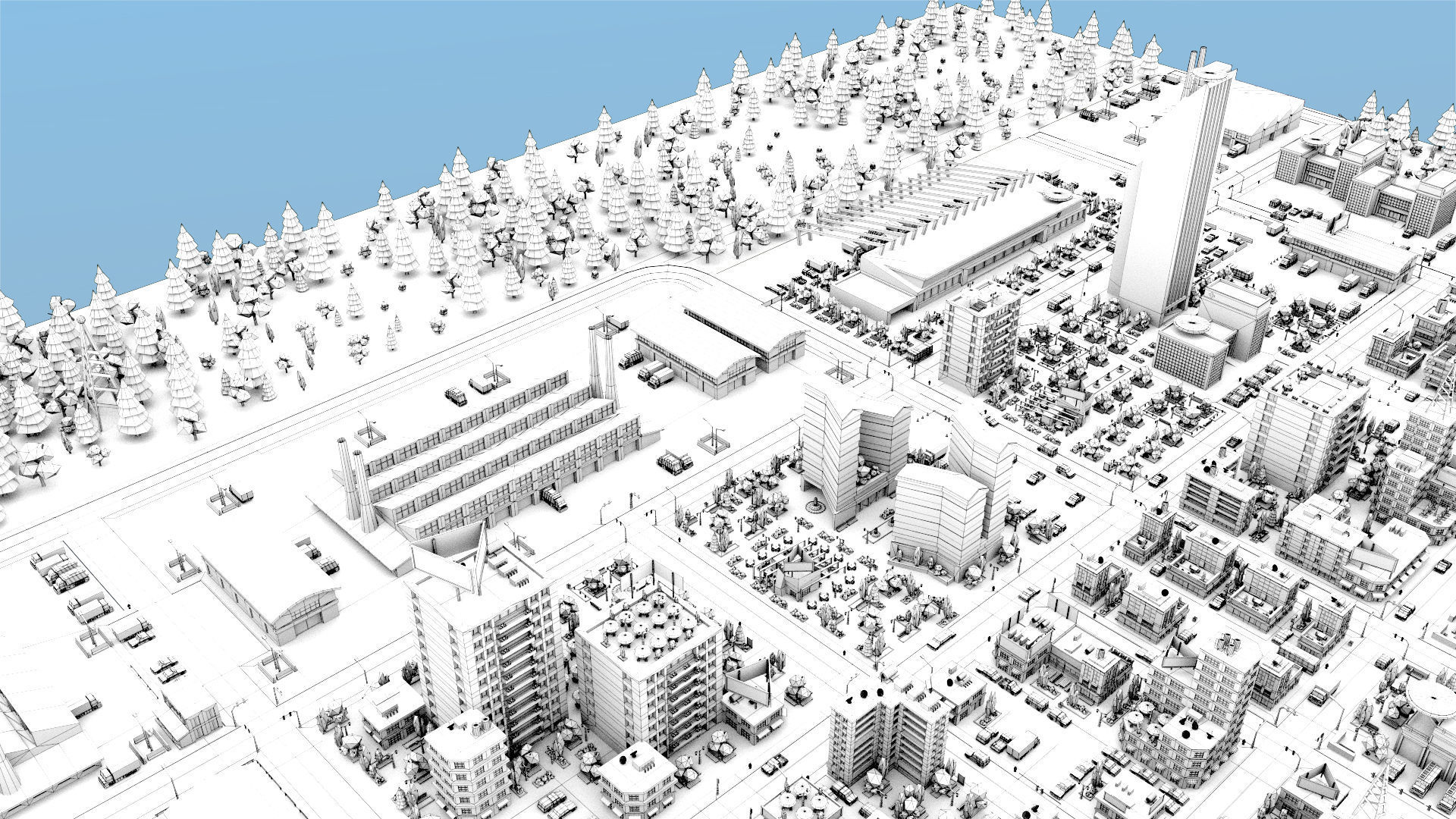3D model Simple city VR / AR / low-poly | CGTrader